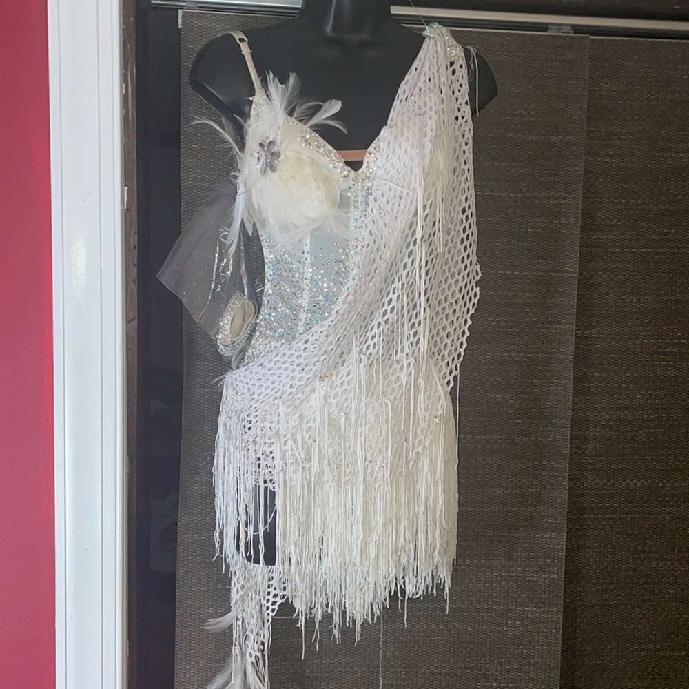 Latin Rhythm Ballroom Fringe Dance Costume. Size Xxs … - Gem